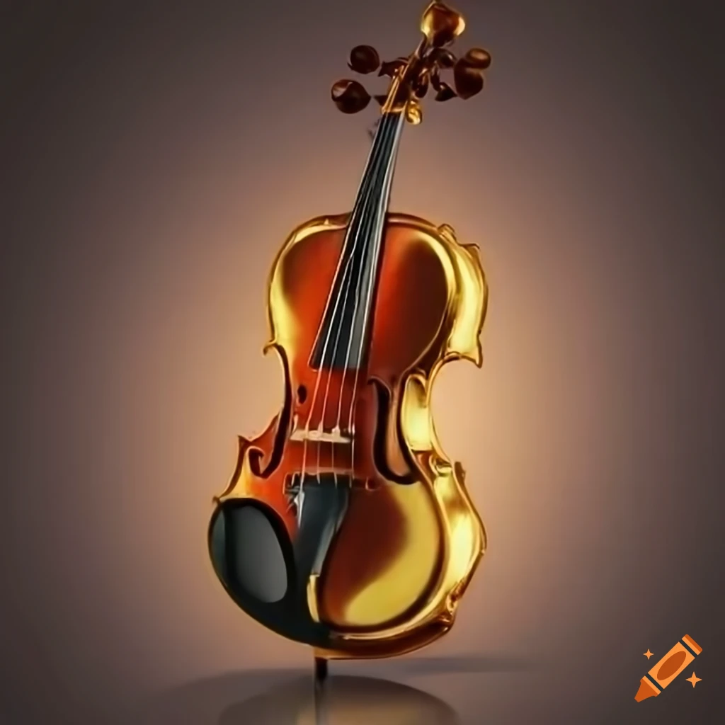Golden violin on Craiyon