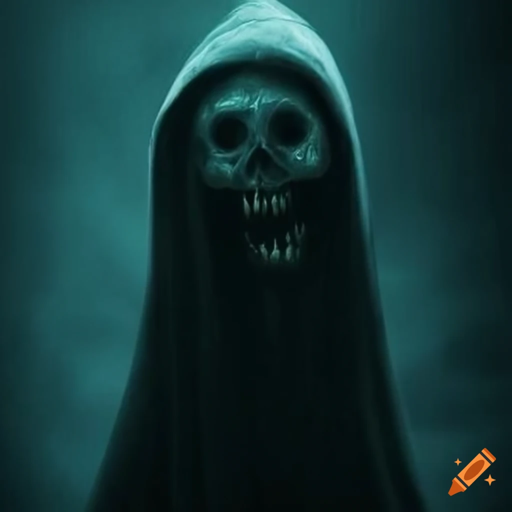 Dark vintage picture of a scary ghost on Craiyon