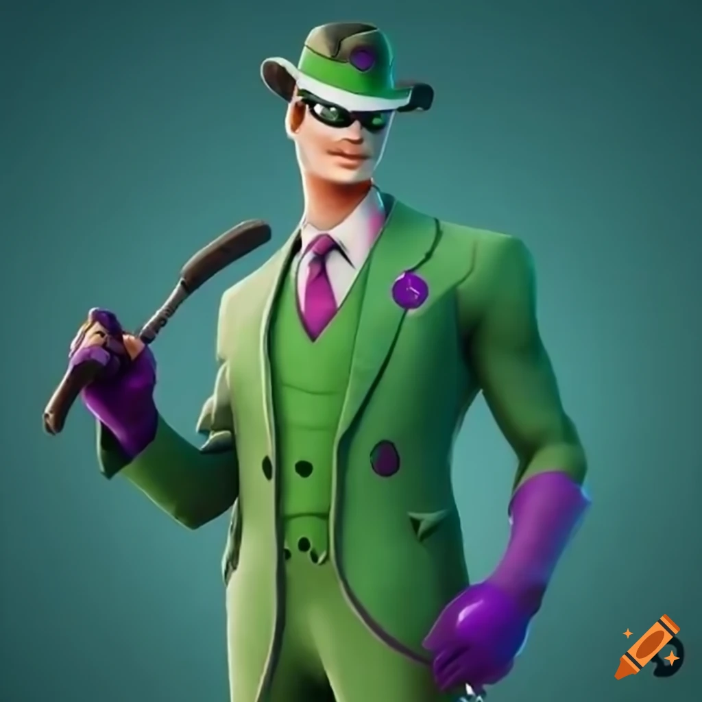 Riddler skin from the batman film in fortnite style on Craiyon