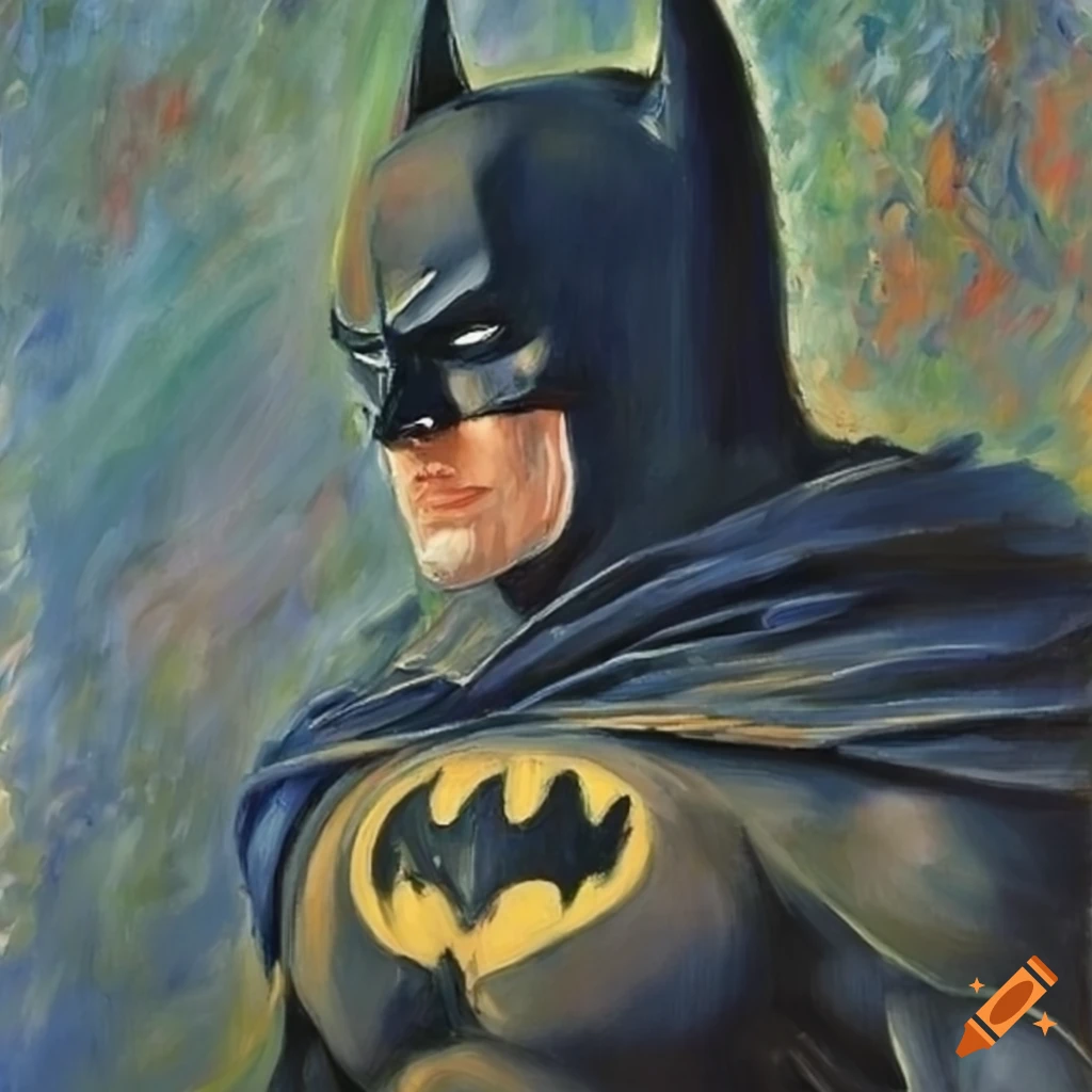 Batman painting by monet on Craiyon