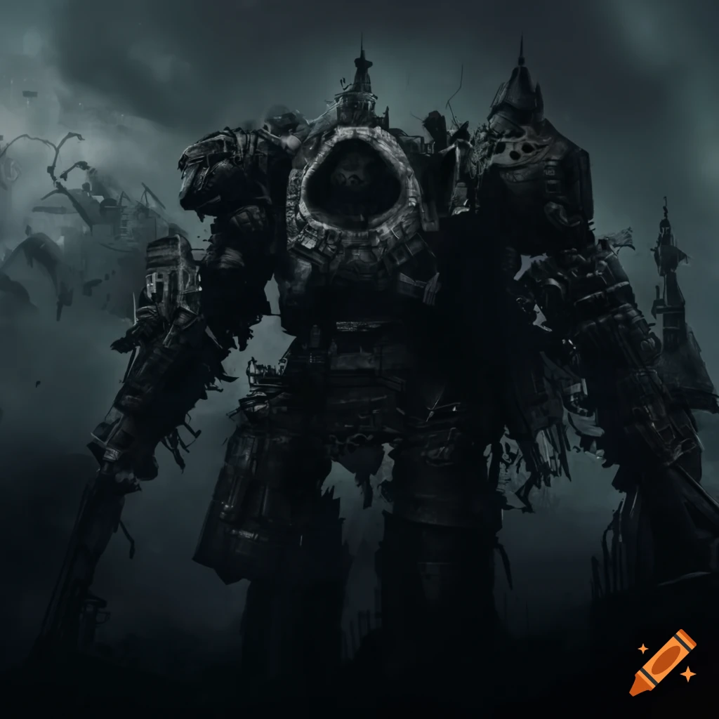 Terminators in a destroyed city on Craiyon