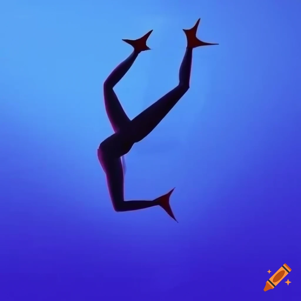 Person performing a falling choreographed pose release on Craiyon