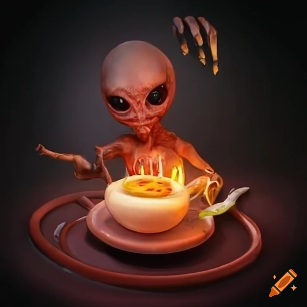 Alien cooking on Craiyon