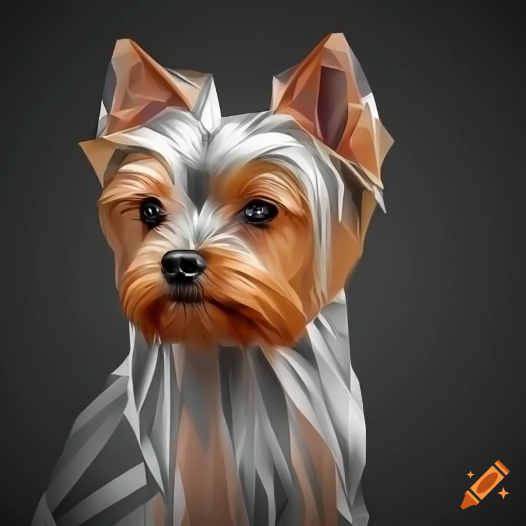 Polygon yorkie dogs on Craiyon