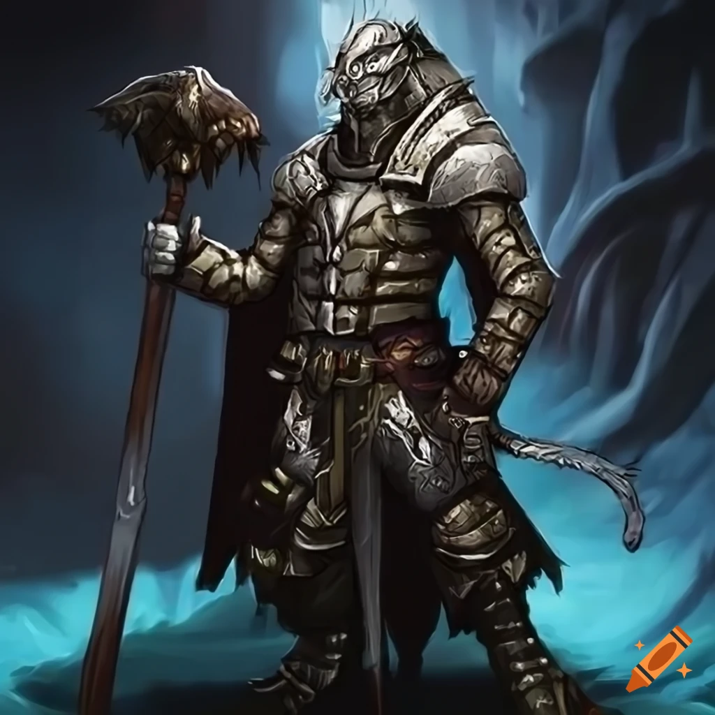 Silver acid dragonborn character illustration on Craiyon