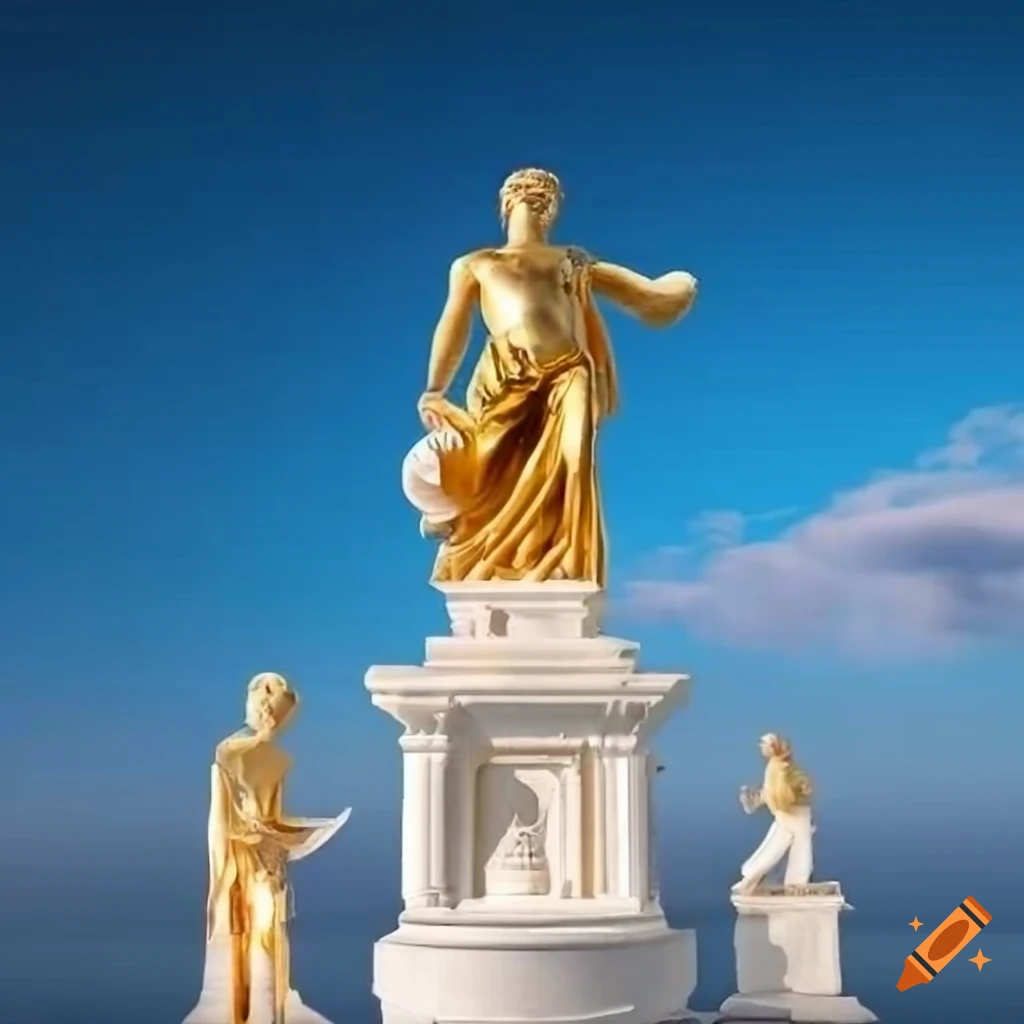 Gilded marble statue of Alexander the Great in the style of Lysippos on ...