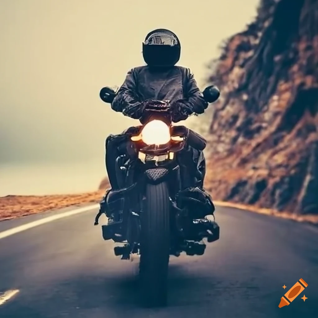 Motorcycle Riding On The Road To Nowhere On Craiyon