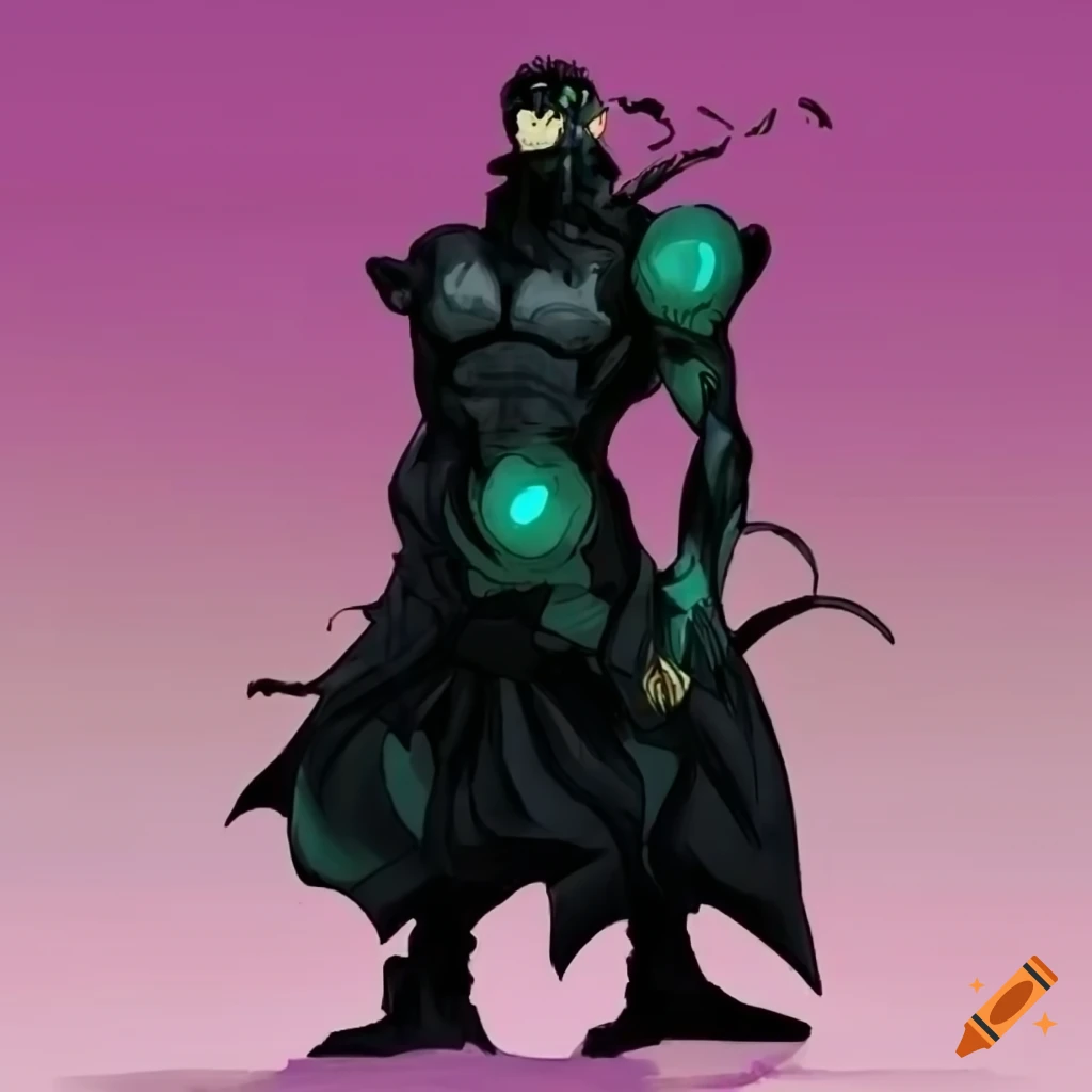 Humanoid jojo's stand based on a ninja with dark colors on Craiyon