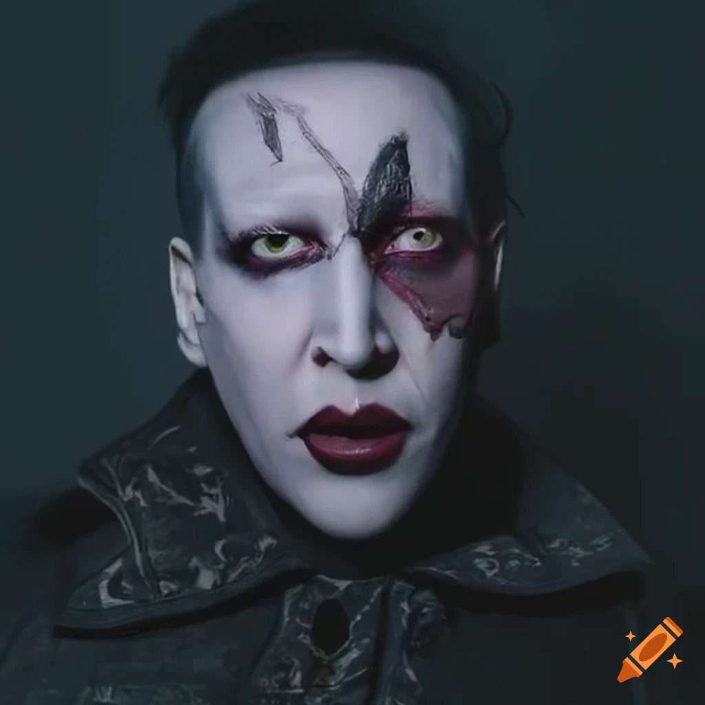 Young marilyn manson emerging from abyss in francisco goya style on Craiyon