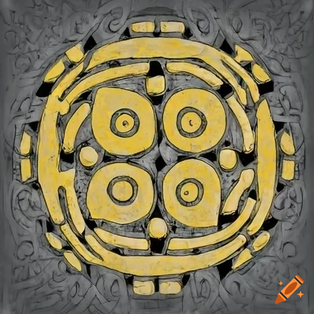 Ancient viking symbol representing yellow earth on Craiyon