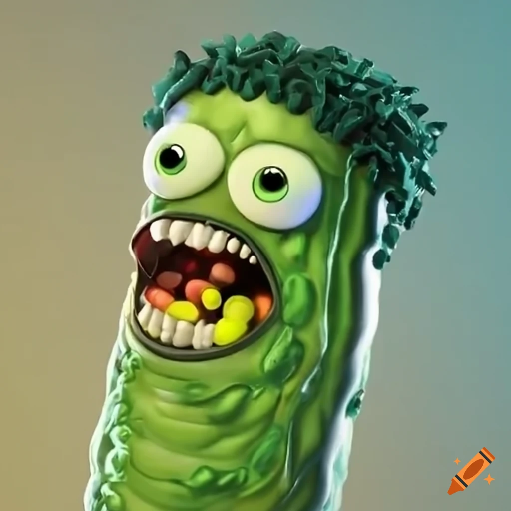 Rubix cube pickle rick hybrid on Craiyon