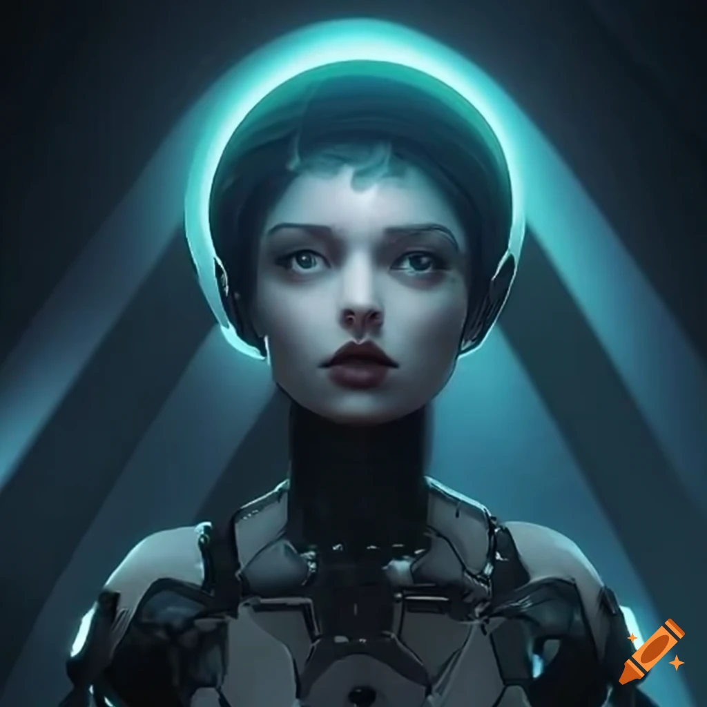 Futuristic cyborg with surreal feminine form inspired by cyberpunk and ...