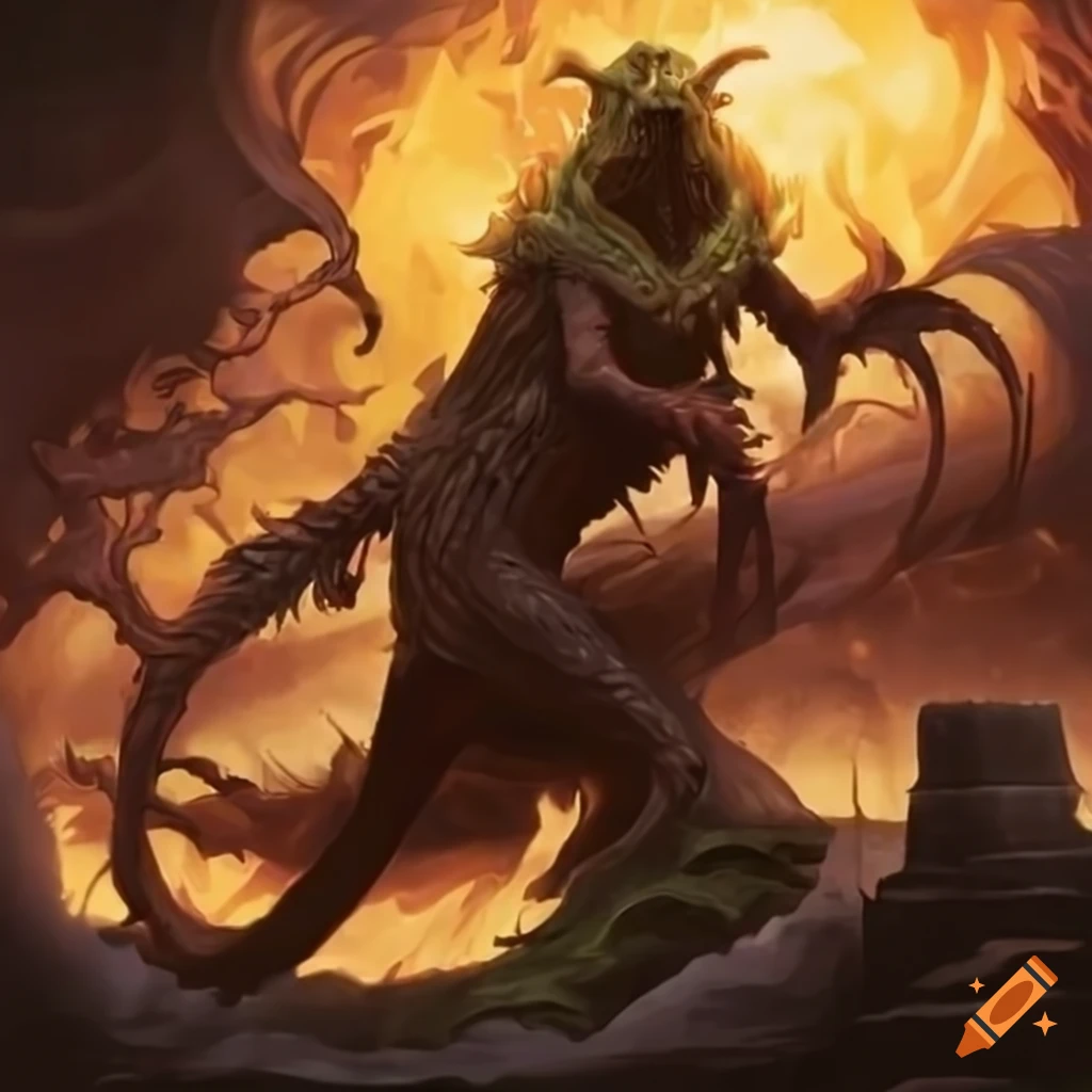 Magic: the gathering legendary creatures card on Craiyon