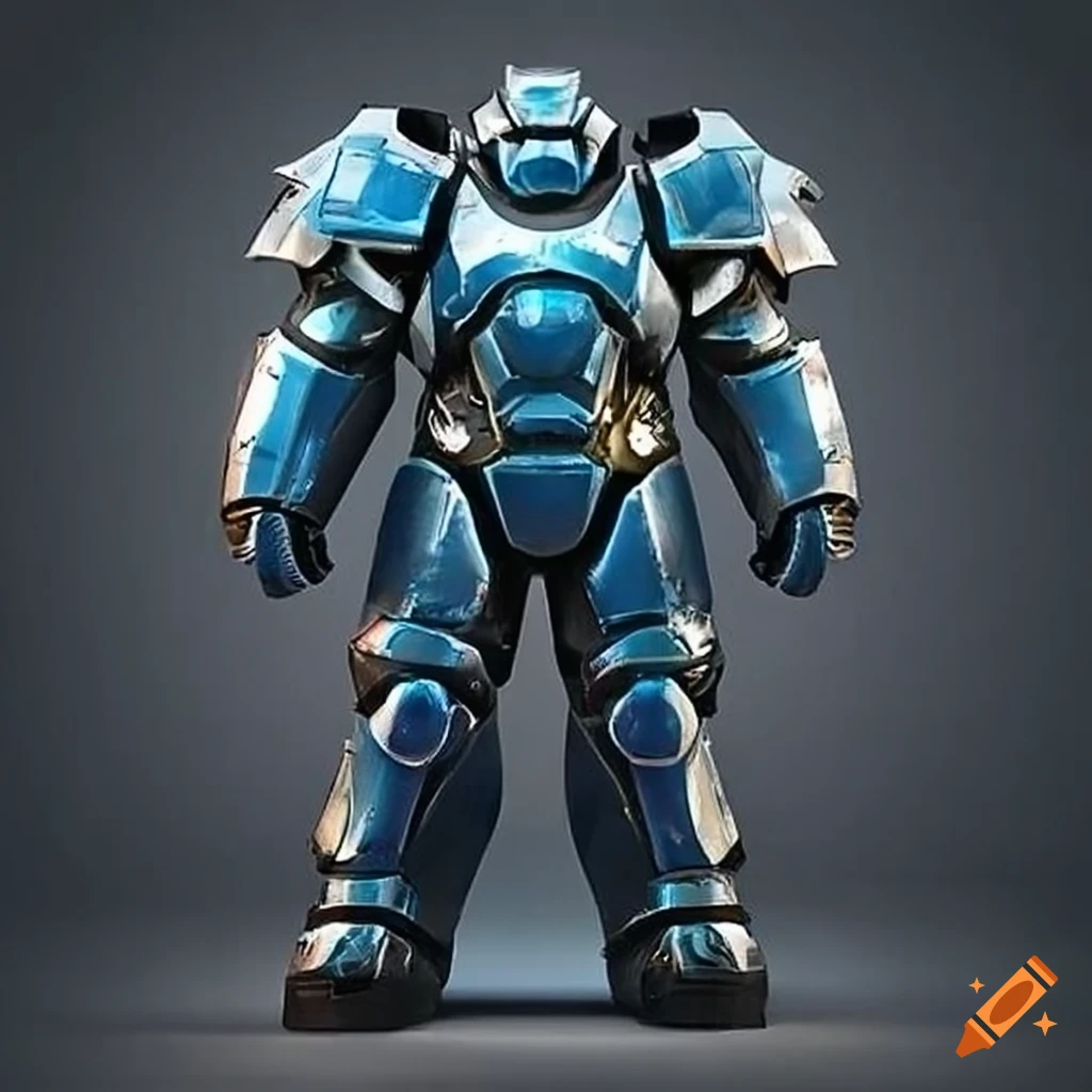 Power armor made of obsidian crystals with jet pack turbines on Craiyon