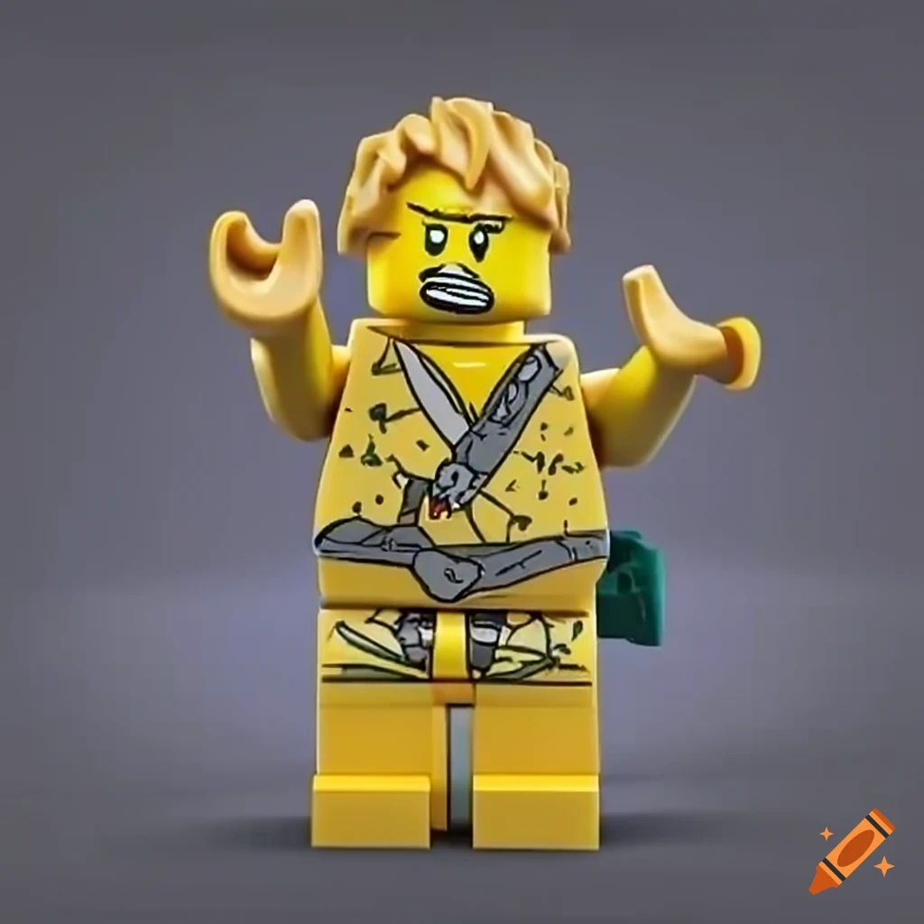Close-up of large yellow lego ninjago feet on Craiyon