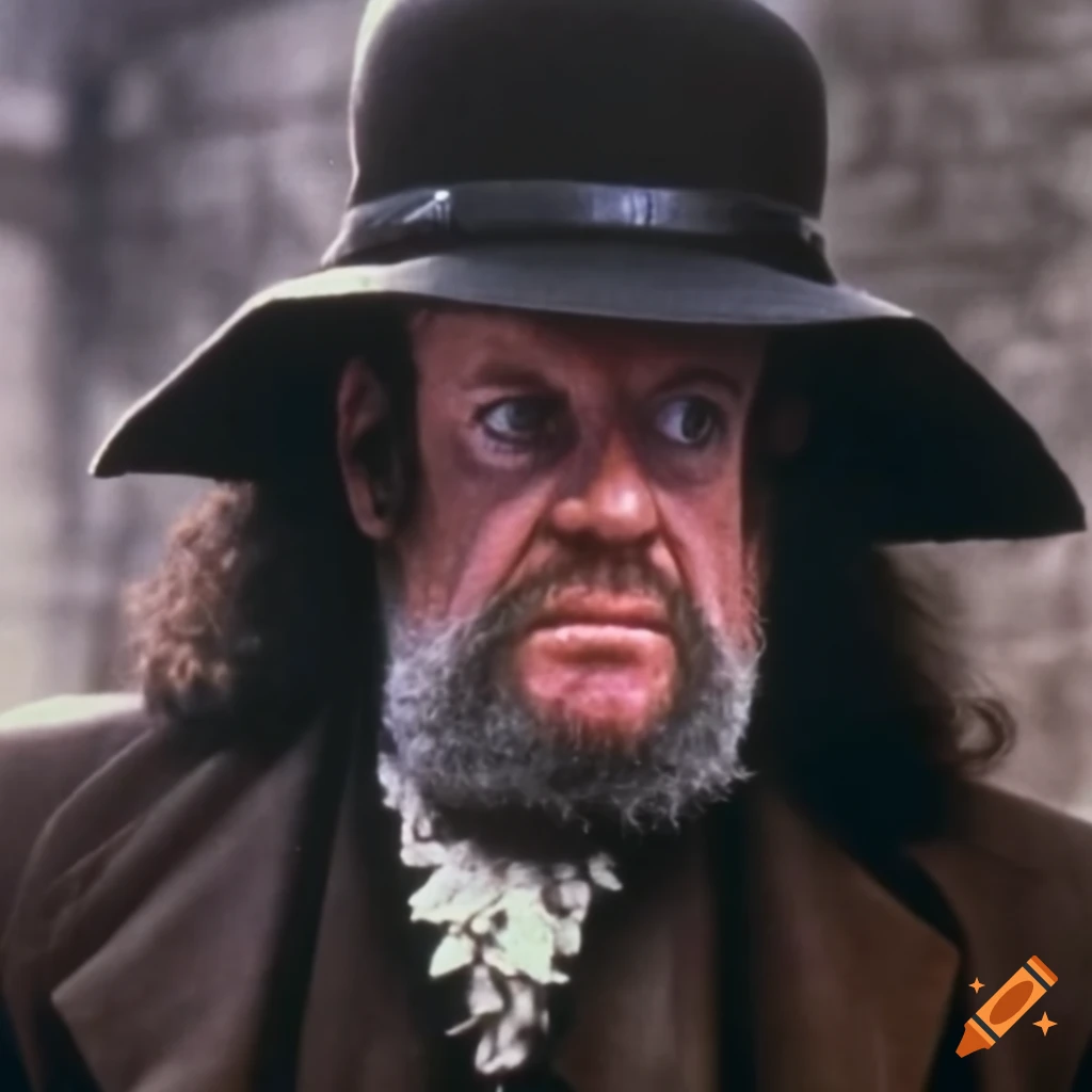 Undertaker with gray beard from 1750 France in a horror movie on Craiyon