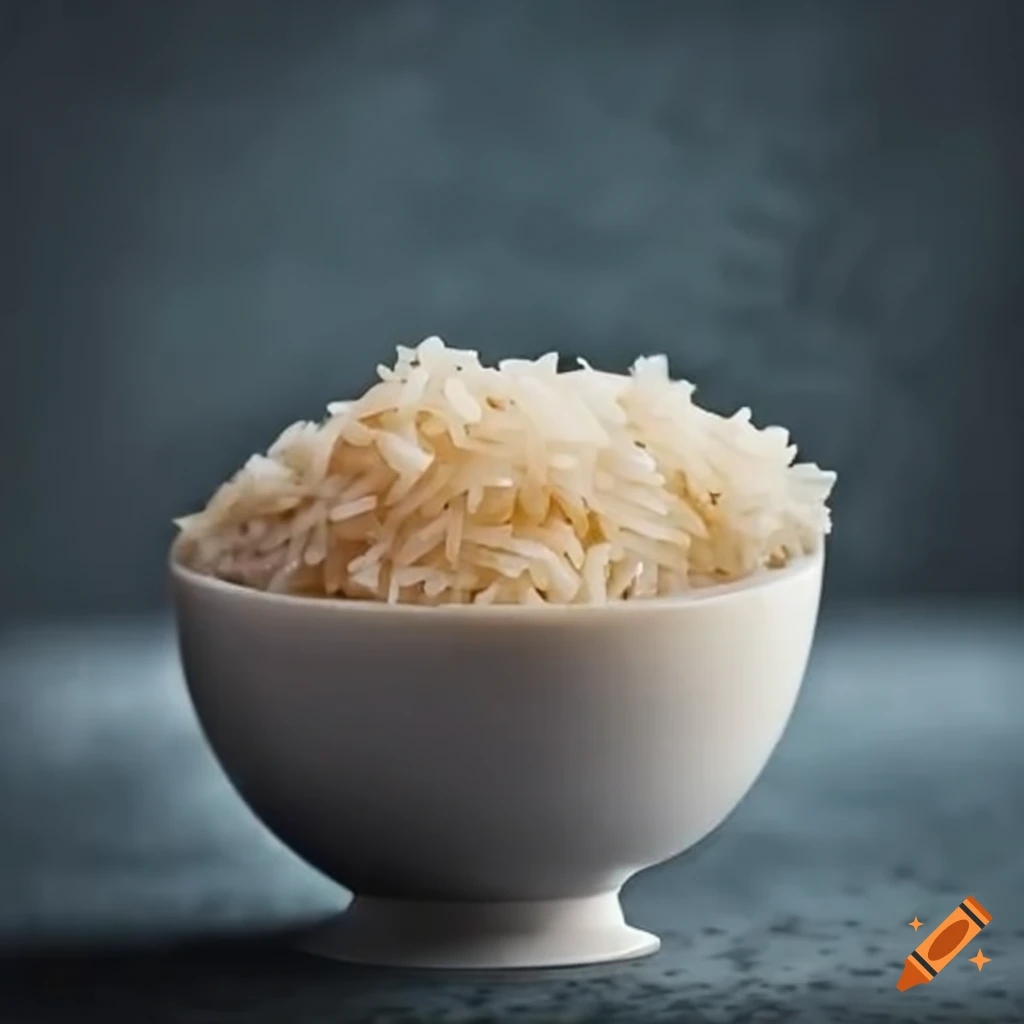 Steaming bowl of fragrant basmati rice on Craiyon