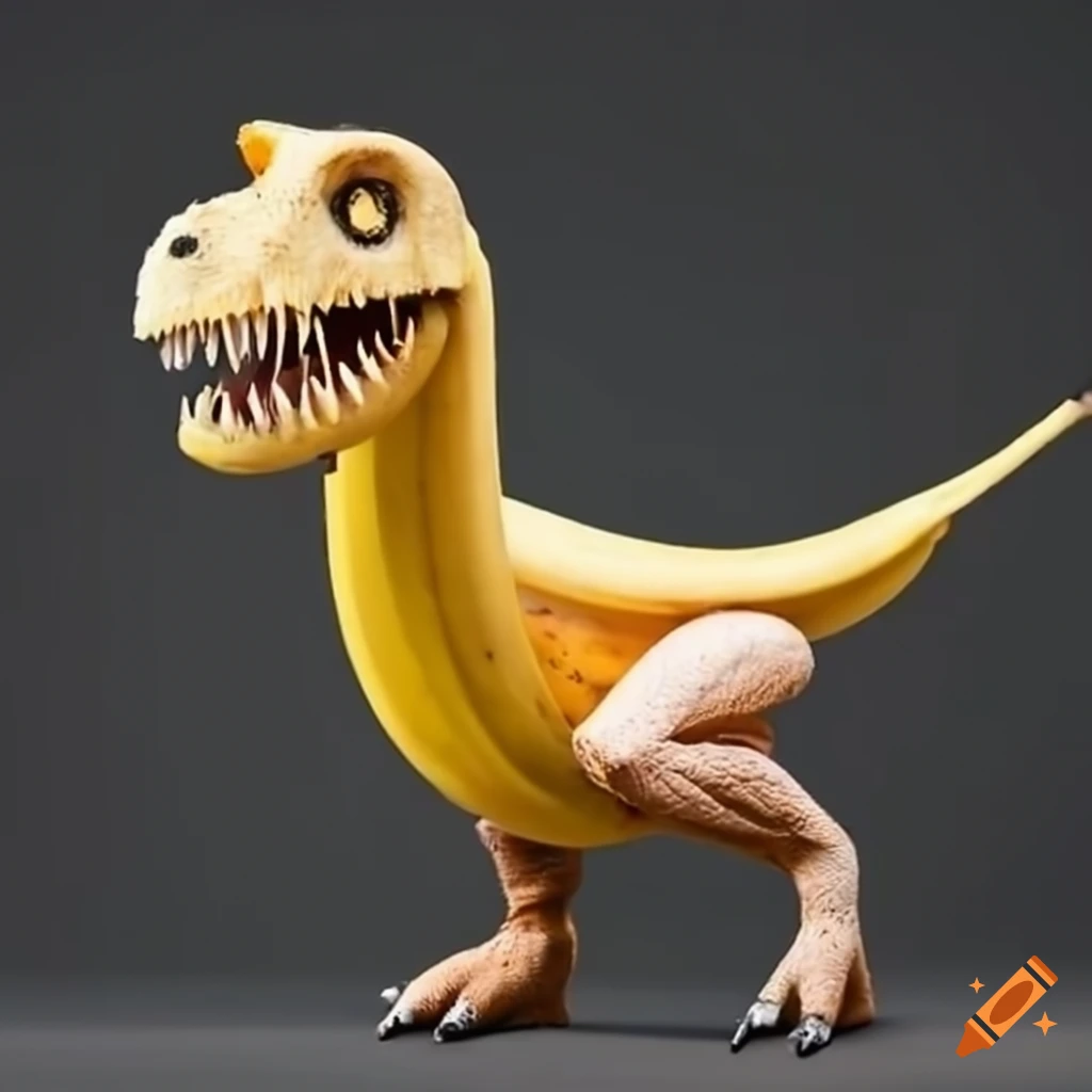 T-rex sculpture made of bananas on Craiyon
