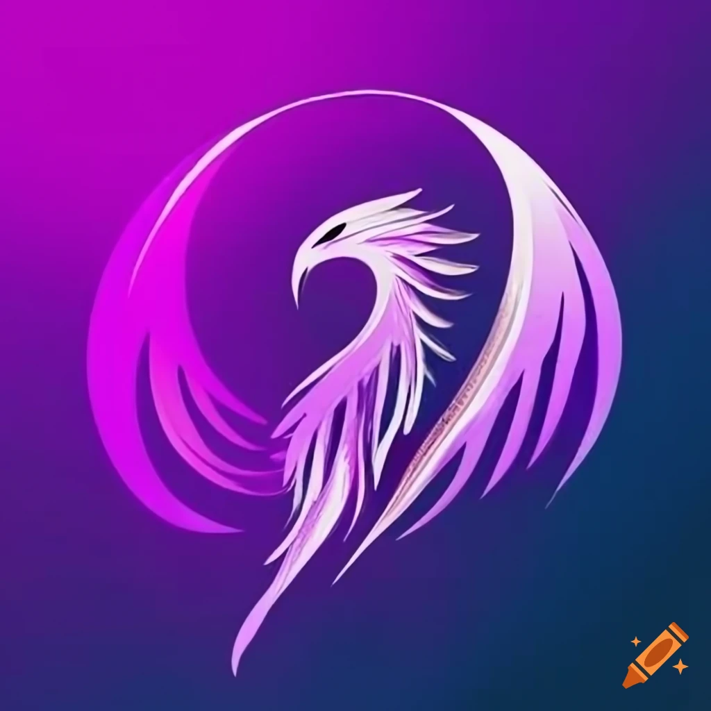 Phoenix logo in stylish purple design on Craiyon
