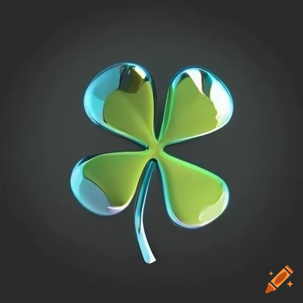 Chrome four-leaf clover on Craiyon