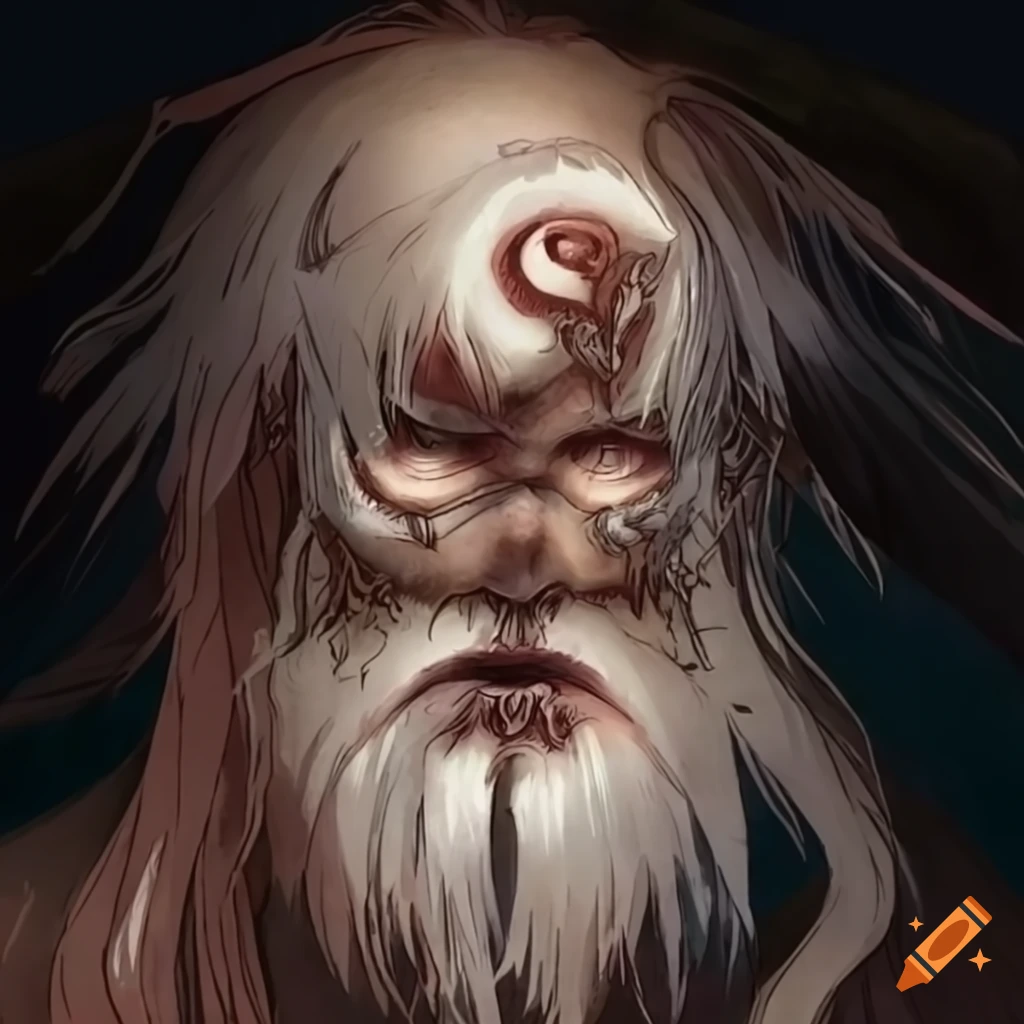 Intricately-detailed mask and long flowing beard on Craiyon