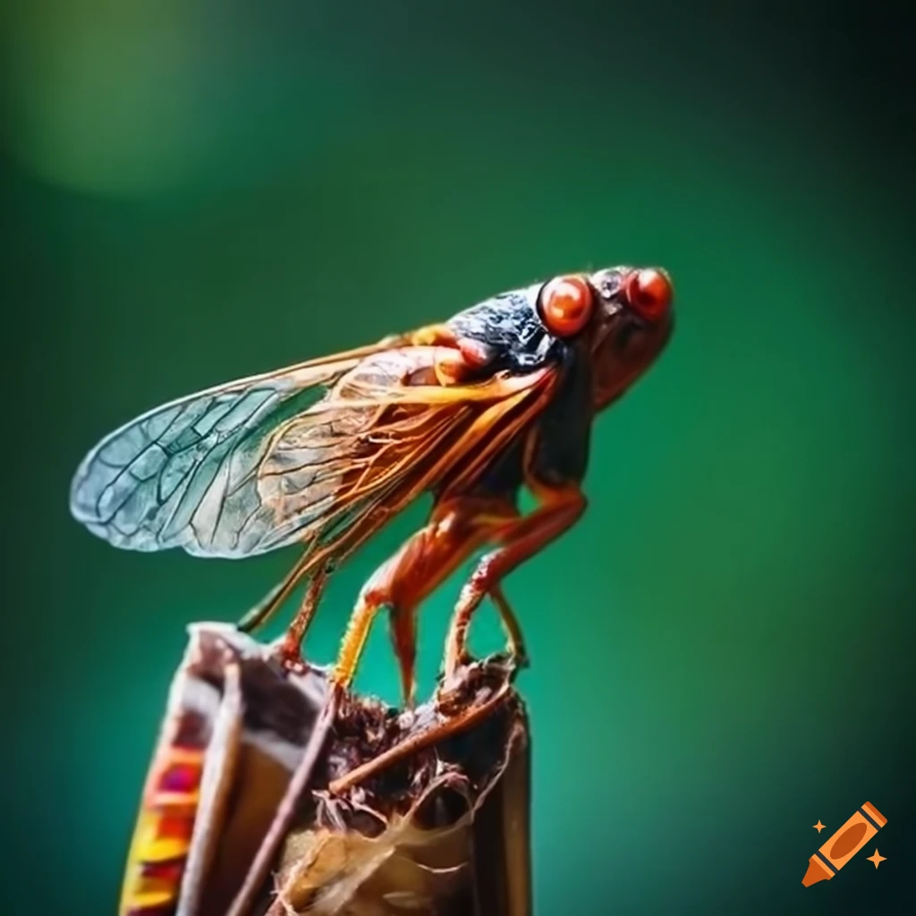Pack of dried cicadas with colorful label on Craiyon