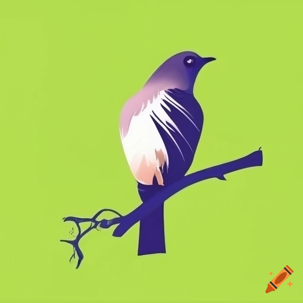 Detailed stylized mockingbird logo in illustrative design on Craiyon