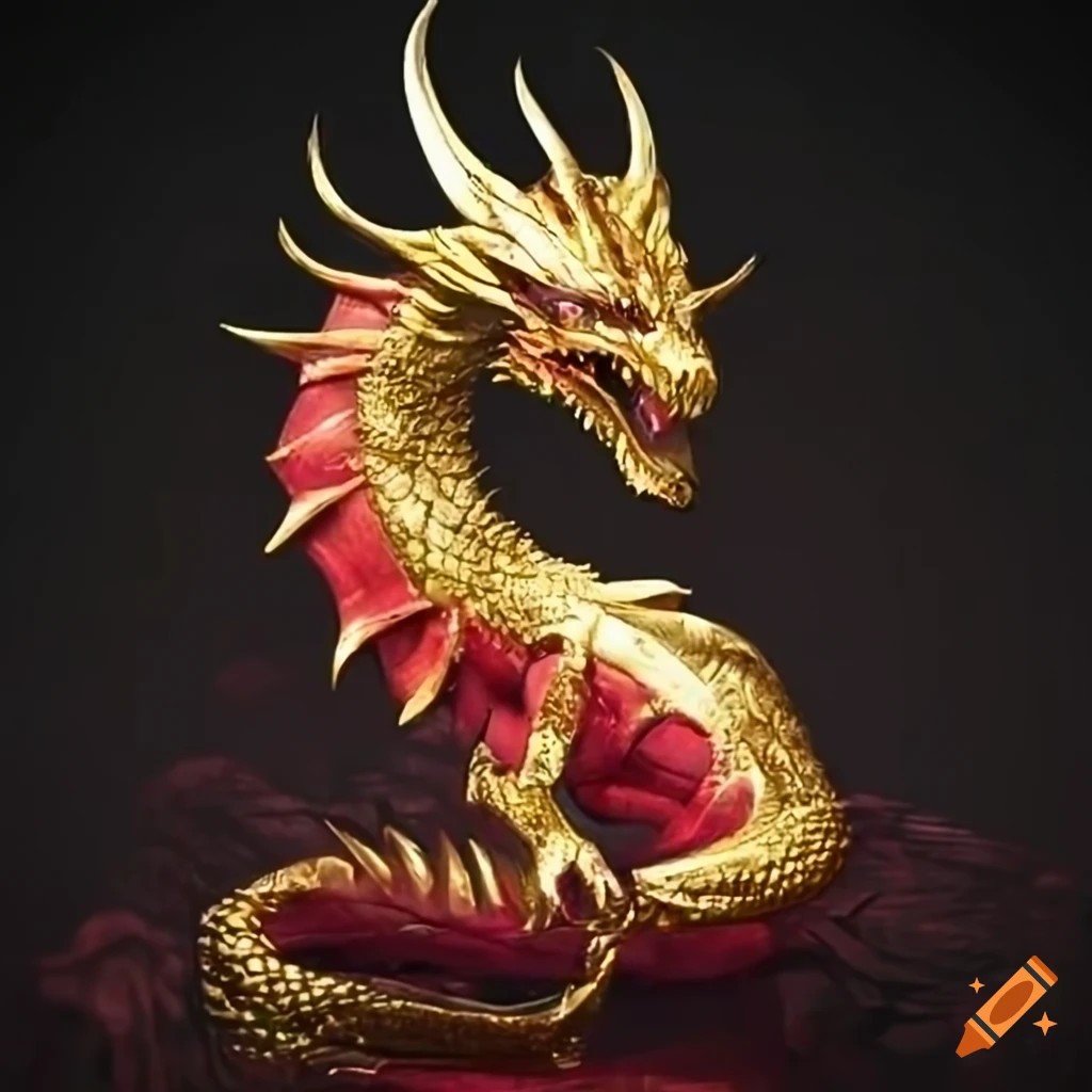 Ruby gold dragon on Craiyon