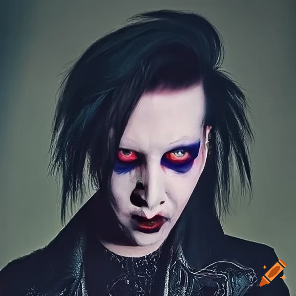 Young Marilyn Manson emerging from abyss in Francisco Goya style on Craiyon