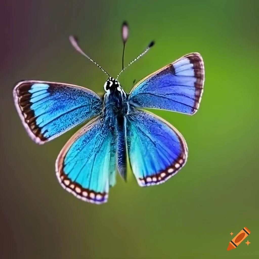 Photographer capturing a vibrant blue butterfly on Craiyon