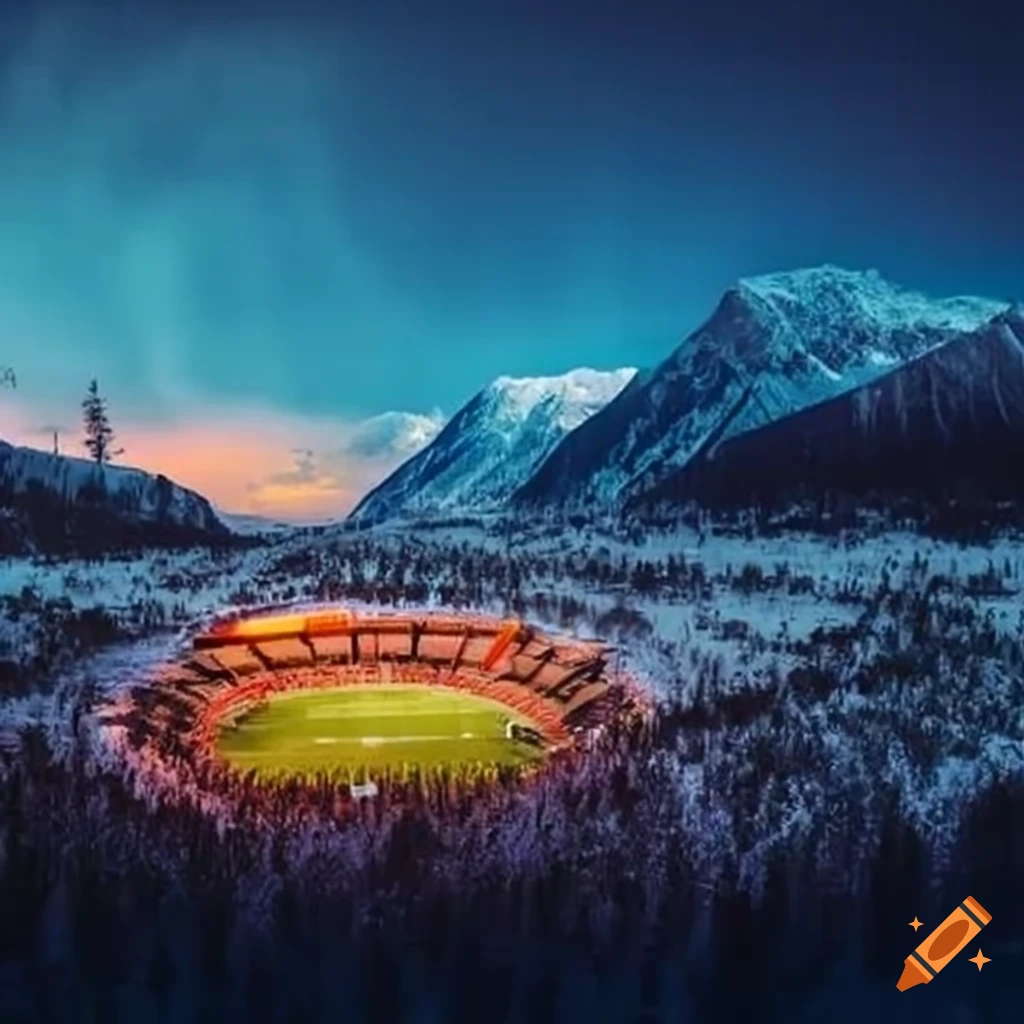 Big football stadium in alaska on Craiyon