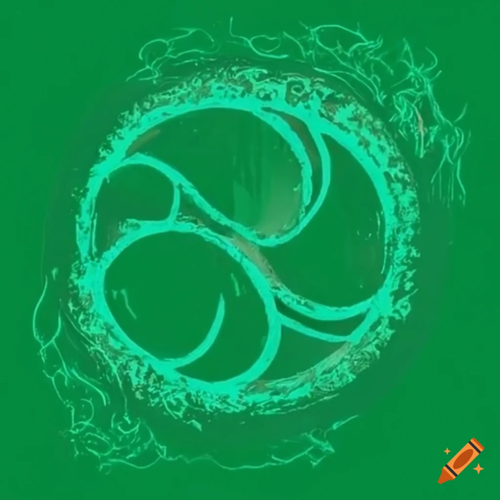 Ancient symbol of a green wind element on Craiyon