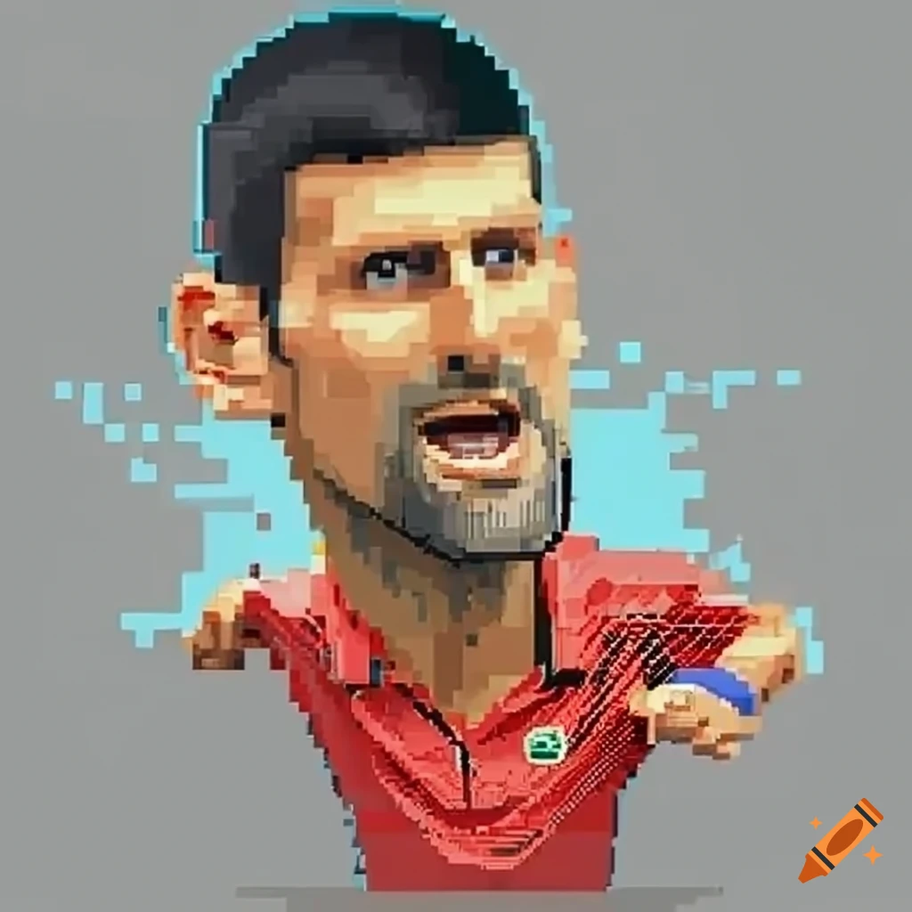 Pixelated game of novak djokovic on Craiyon