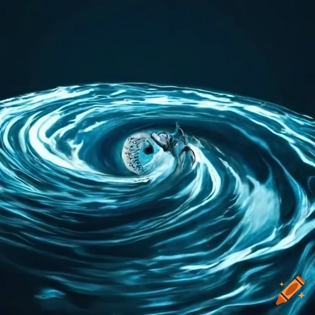 Man standing on swirling ground in a surreal landscape on Craiyon