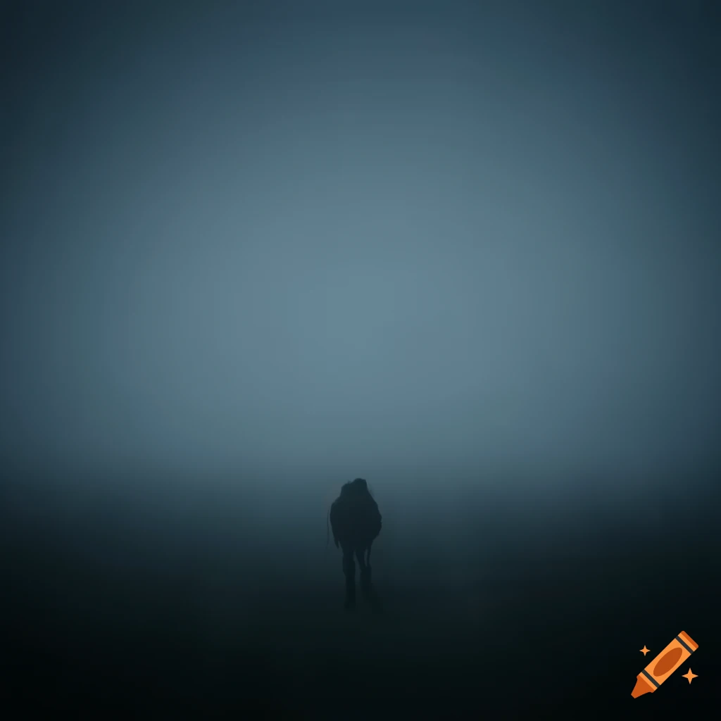 Dark foggy field on Craiyon