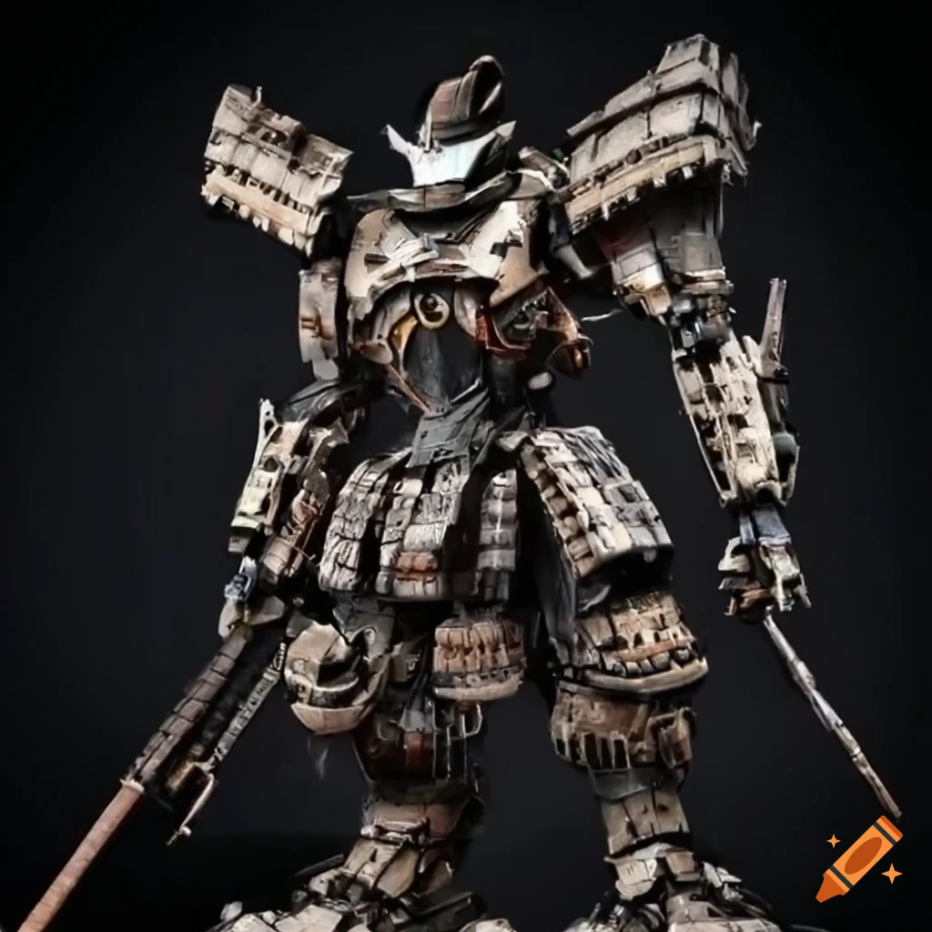 Armored Core featuring samurai armor structure on Craiyon