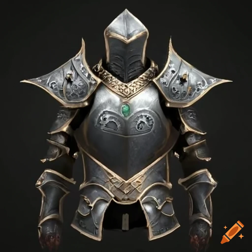 Adorned magic armor from the front view on Craiyon