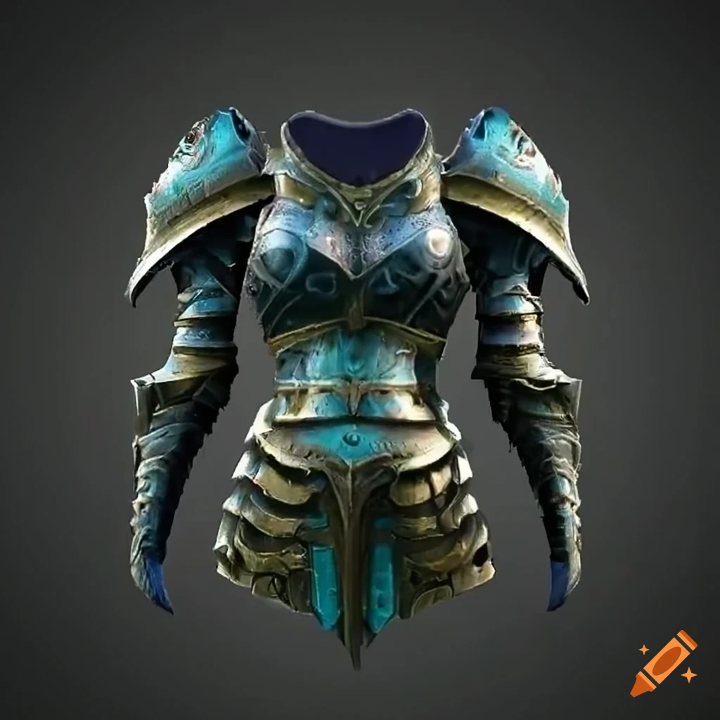Front view of transcendent magic armor on Craiyon