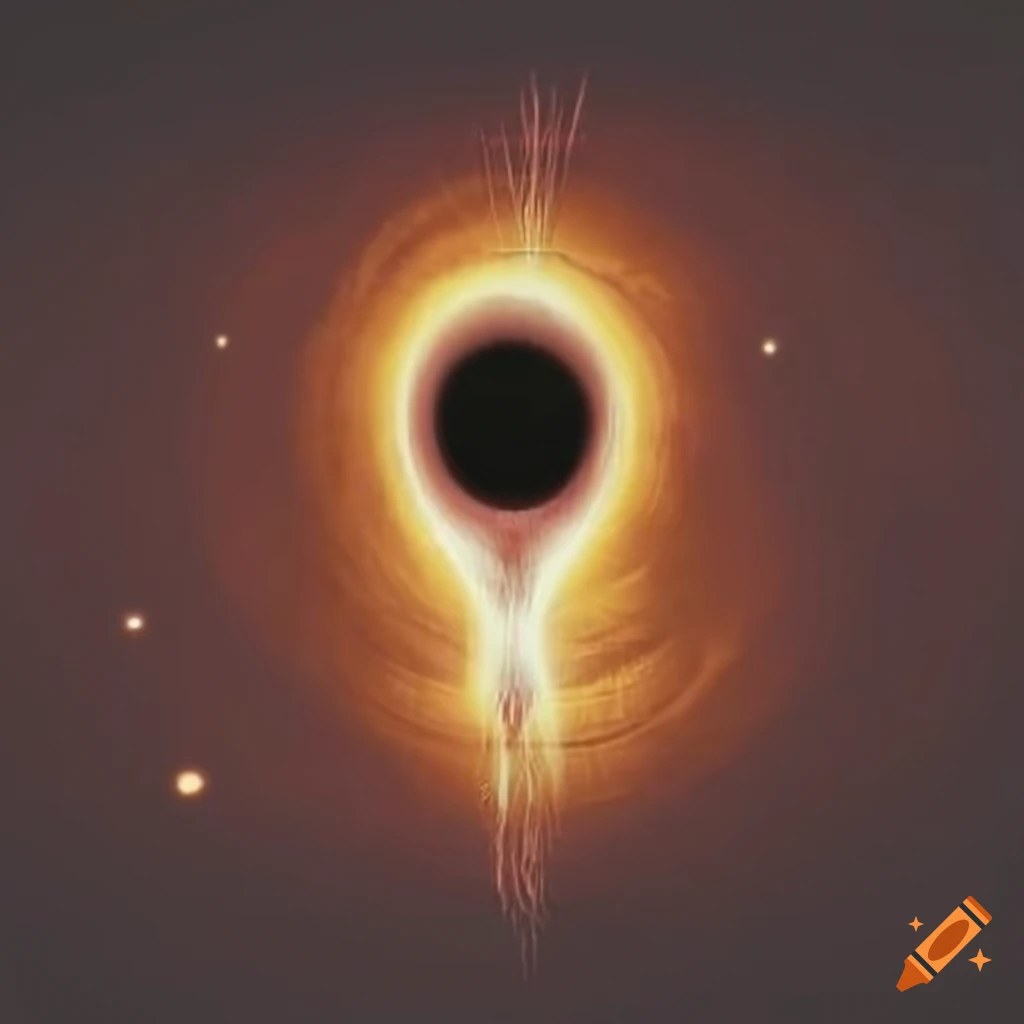 Illustration of a black hole in space on Craiyon