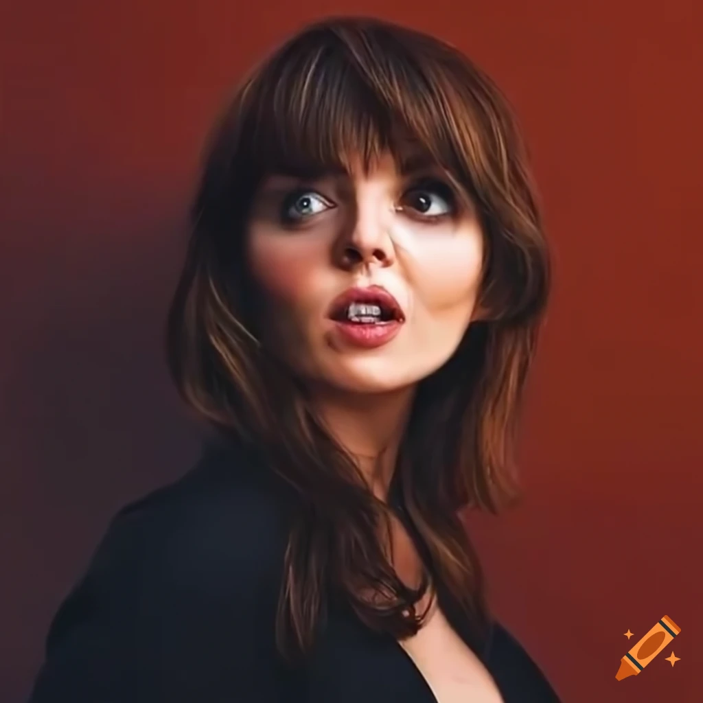 Curvy woman in tight jeans and glasses showing off legs on Craiyon