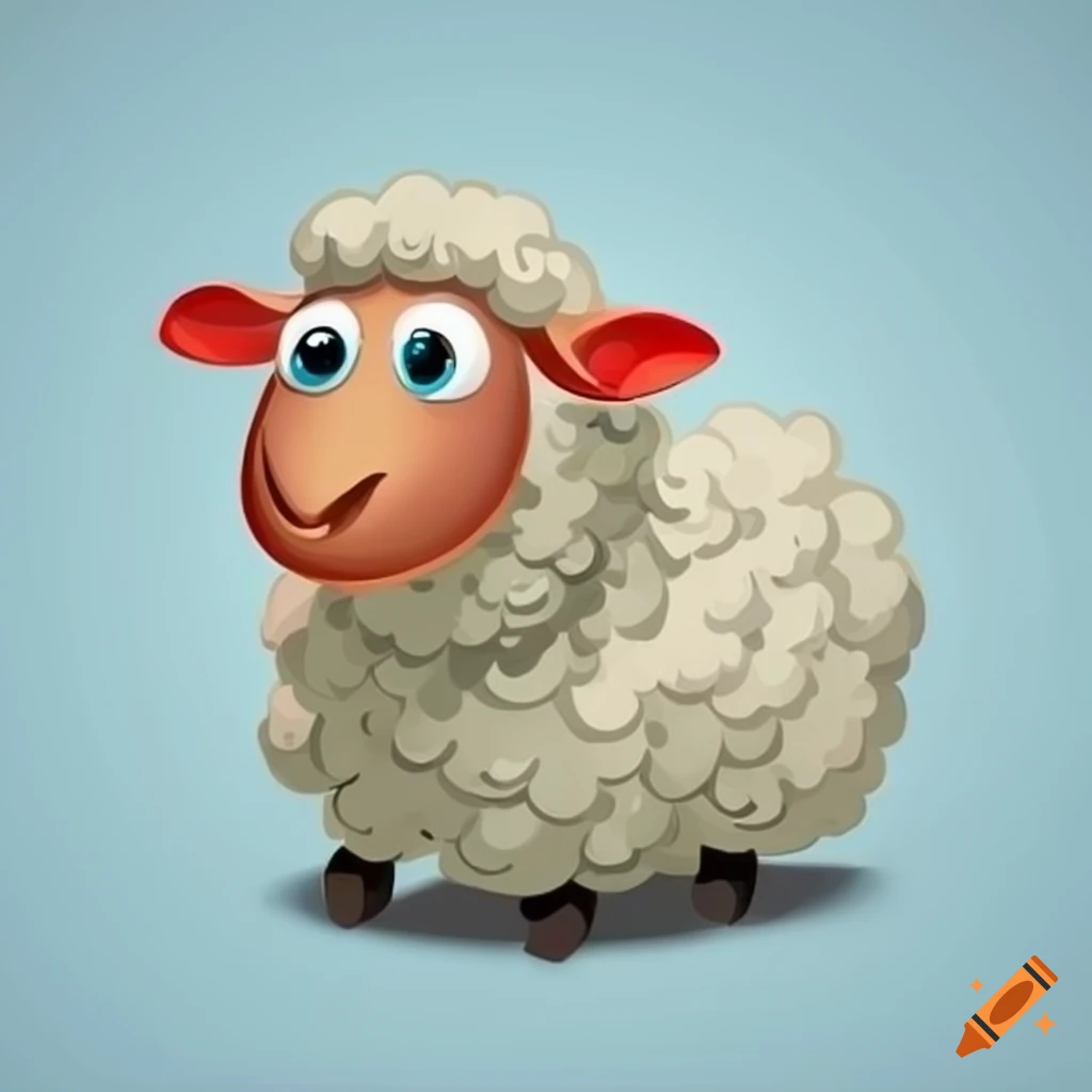 Group of cartoon sheep on Craiyon