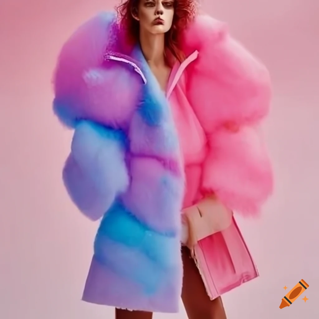 Coat made of cotton candy on Craiyon