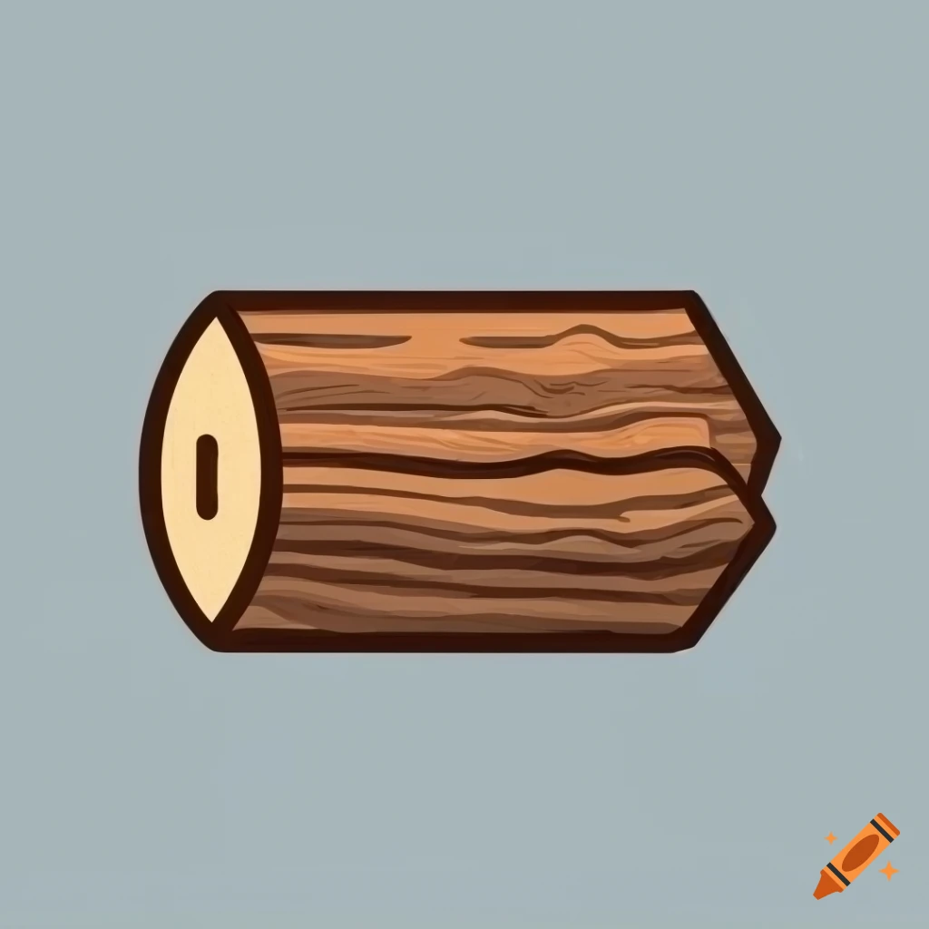 Wood log icon for a game on Craiyon