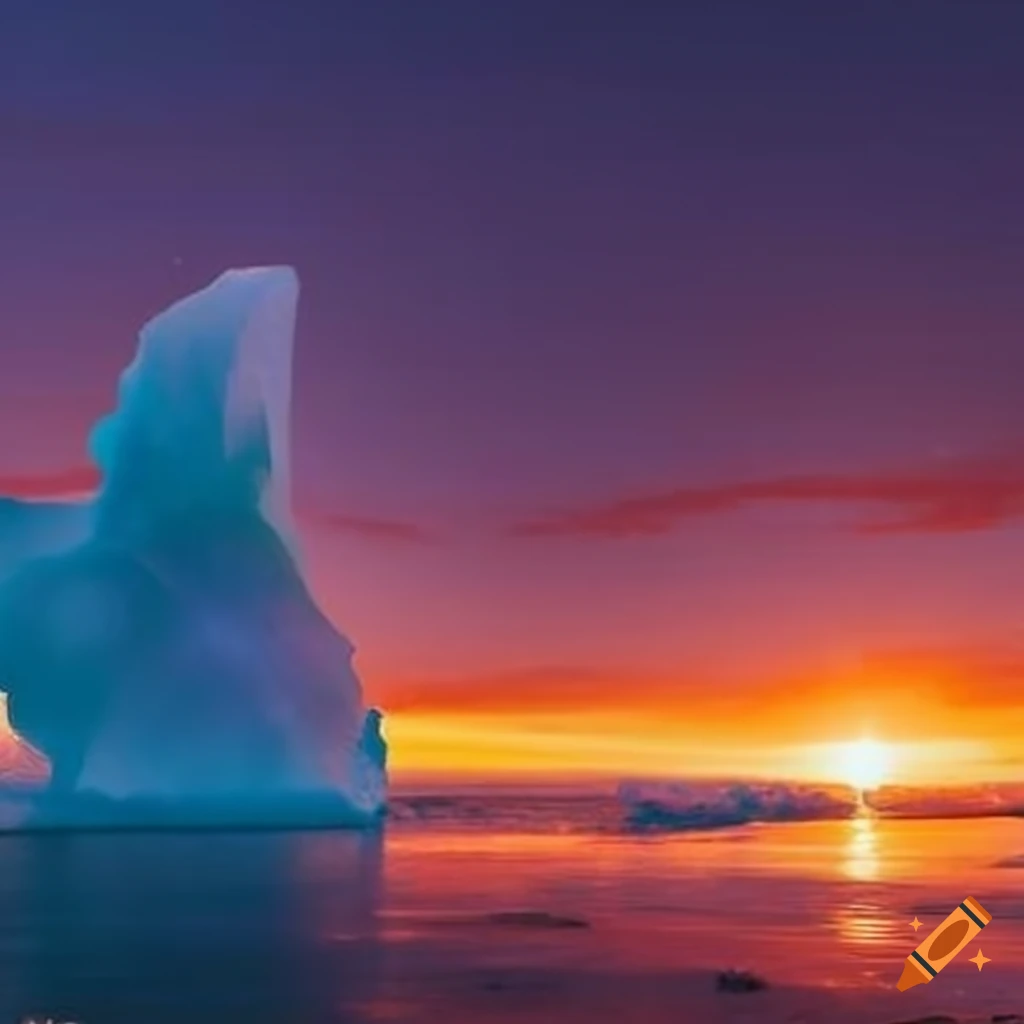 Sunset ice on Craiyon