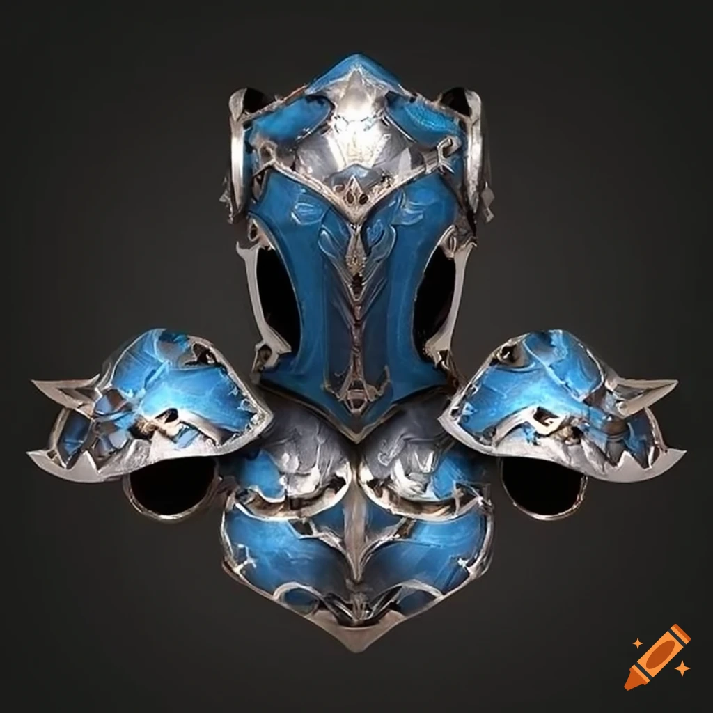 Front view of adorned magic armor on Craiyon