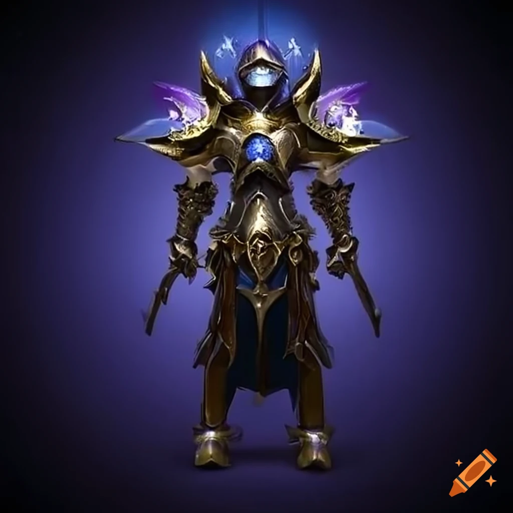 Adorned magic armor frontal view on Craiyon