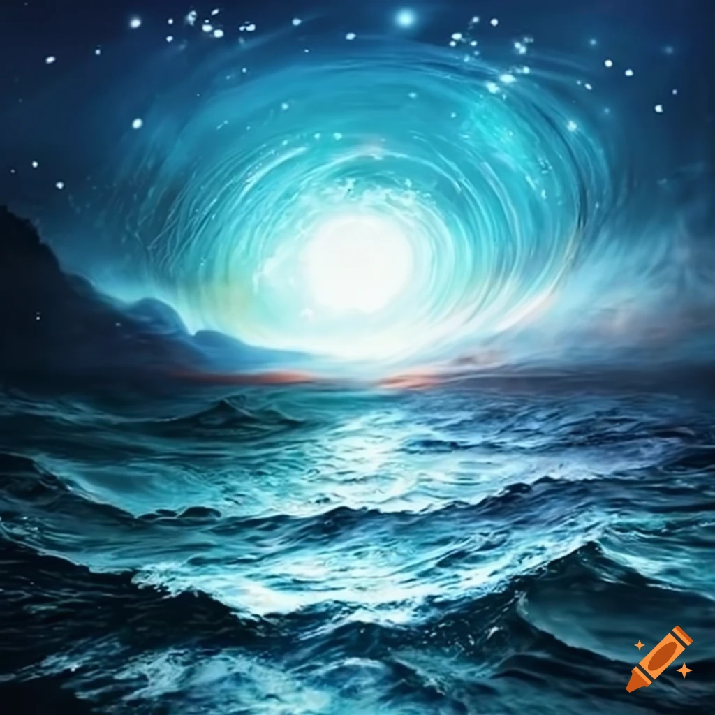 Celestial water waves on Craiyon