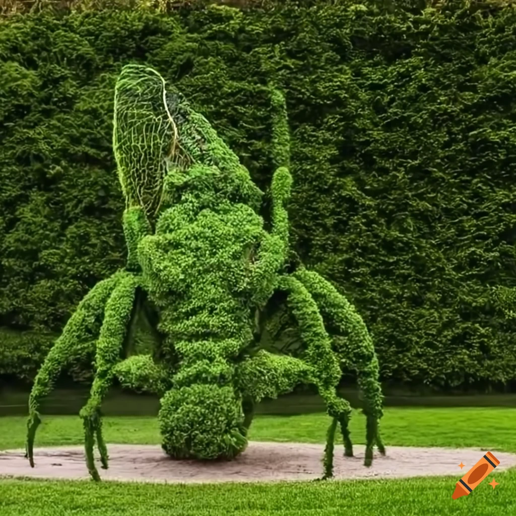 Giant hyper-realistic cicada topiary in 4k resolution on Craiyon