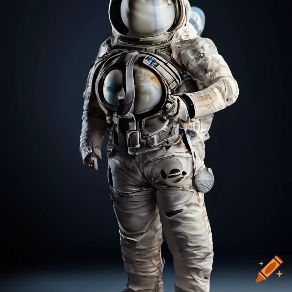 Futuristic astronaut in snail-shell-inspired suit on Craiyon