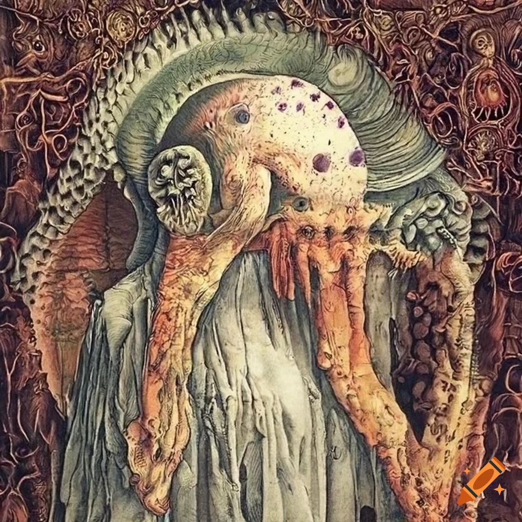 Surreal detailed fantastic world inspired by durer's style on Craiyon